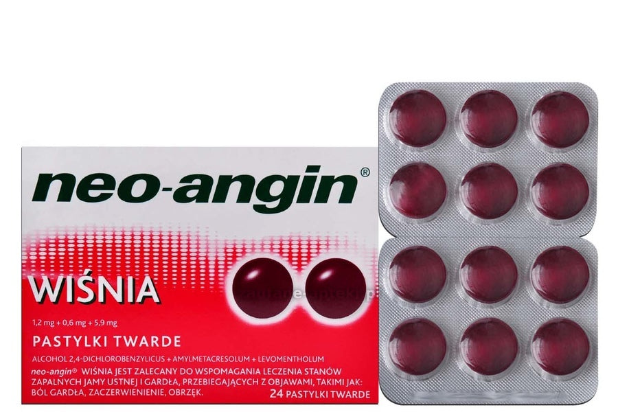 Neo-angin Sugar Free Throat Lozenges Cherry 24 pcs – Pewex Pharmacy