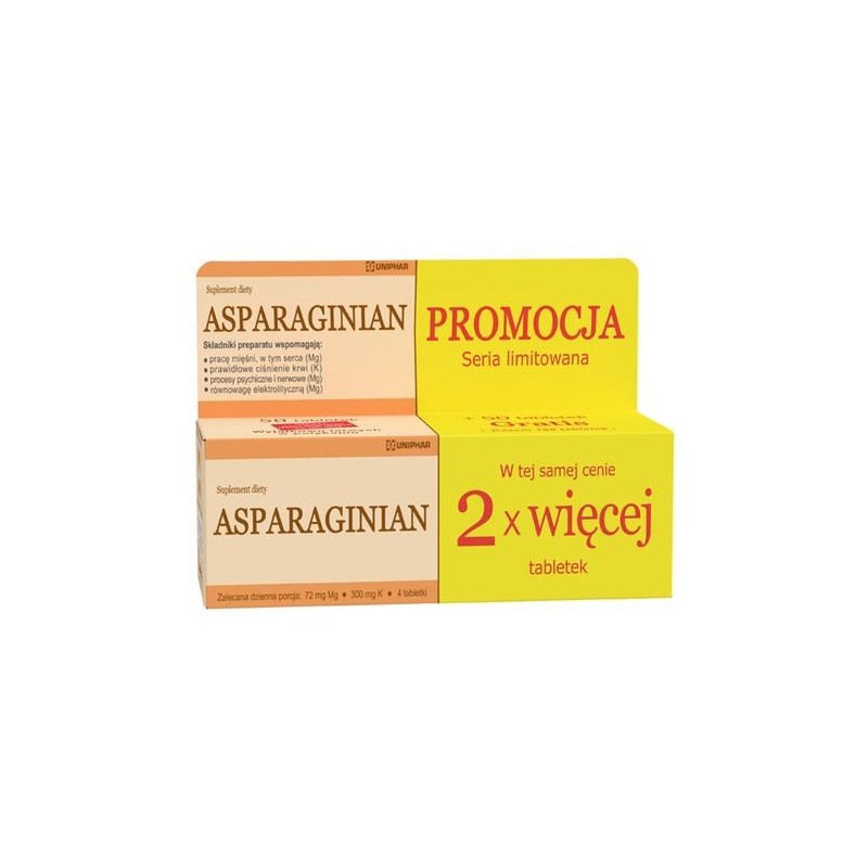 ASPARAGINIAN Potassium Magnesium Aspartate, 100 tablets – Pewex Pharmacy