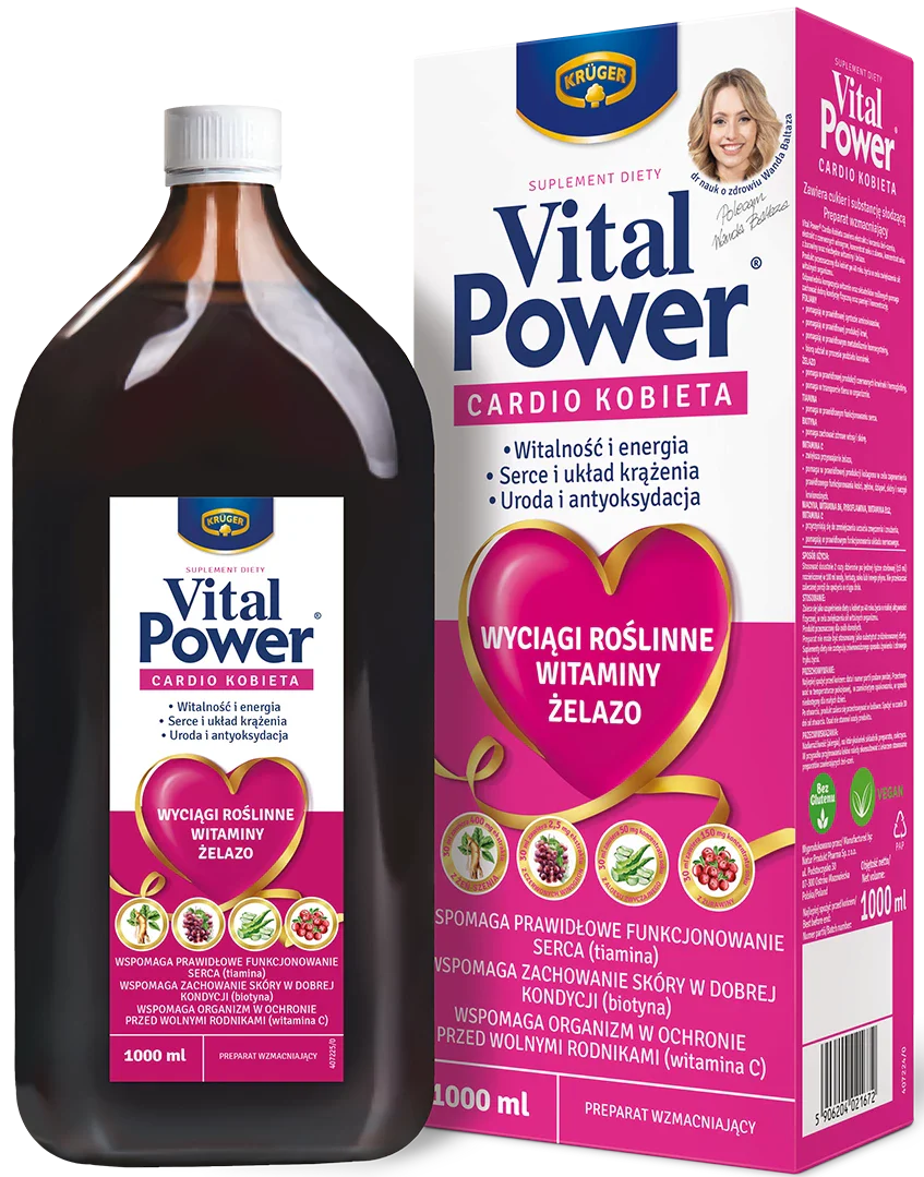 Vital Power Cardio Woman 1000 ml - contains ginseng root extract, red ...